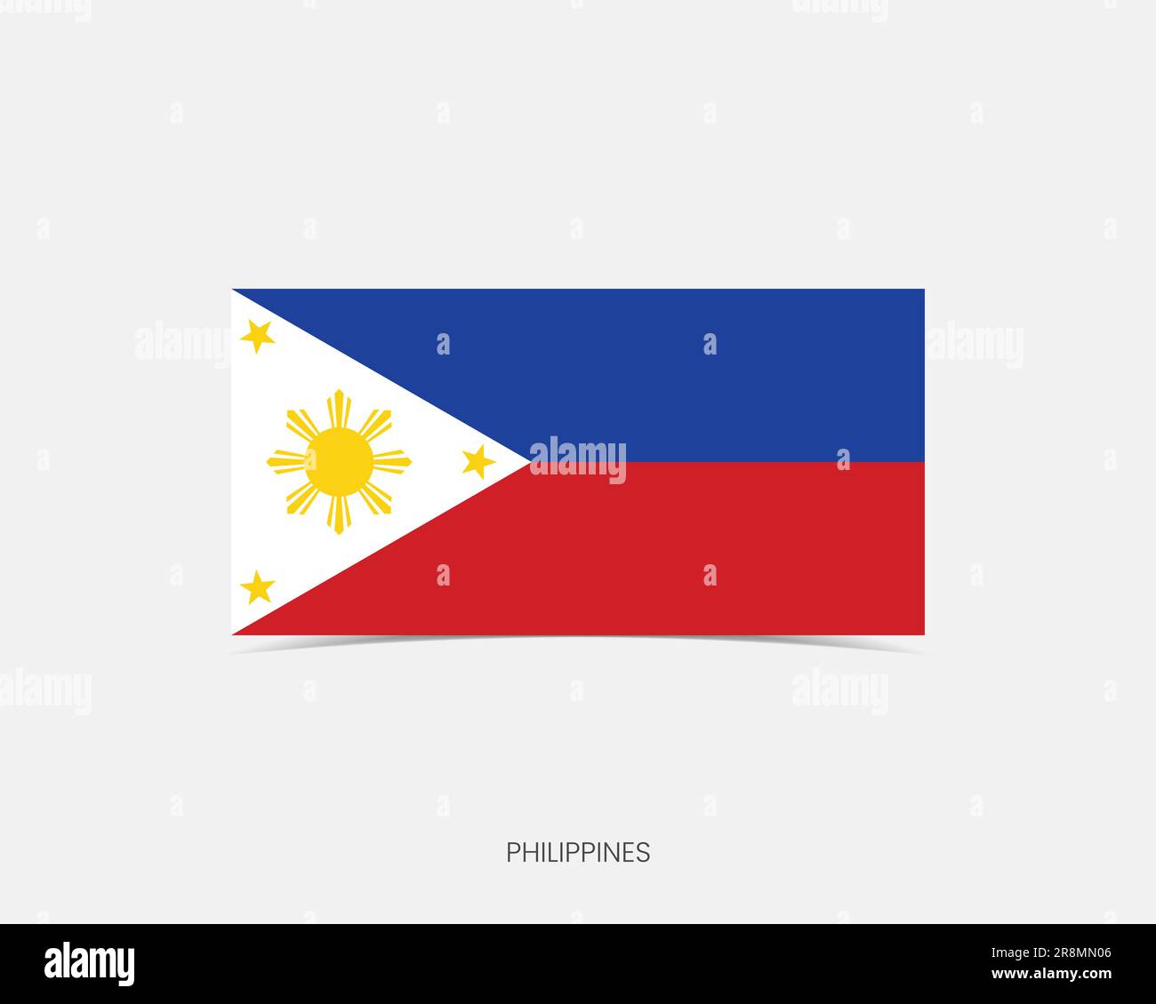 Philippines Rectangle flag icon with shadow Stock Vector Image & Art ...