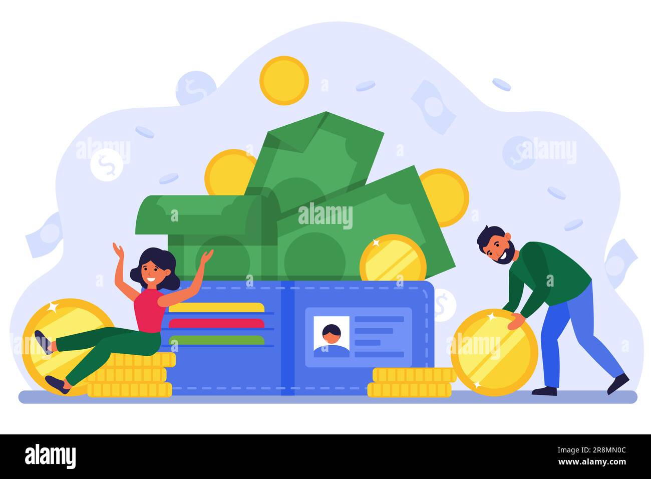 Woman man digital bank Stock Vector Images - Alamy