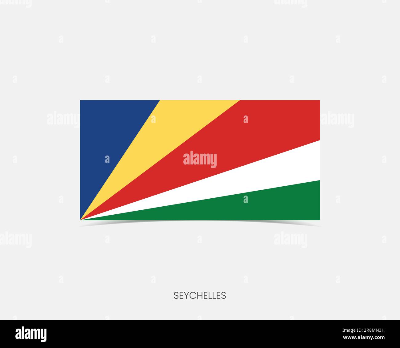 Seychelles Rectangle flag icon with shadow Stock Vector Image & Art - Alamy