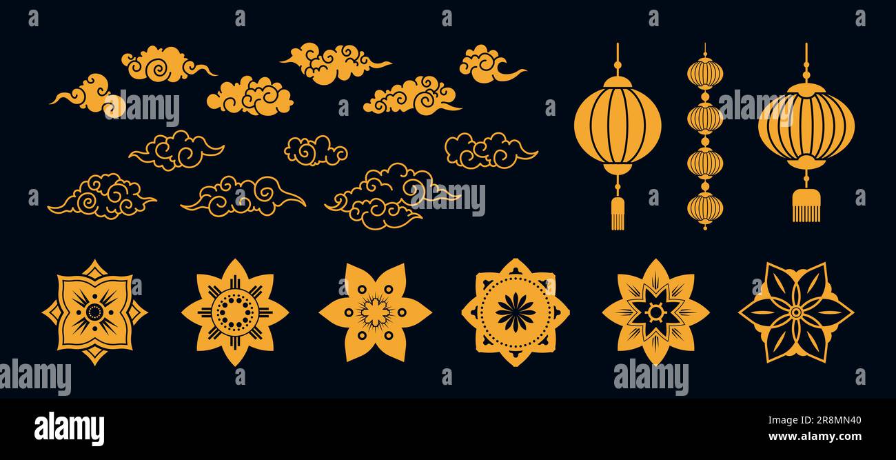 Golden japan asia elements hi-res stock photography and images - Alamy
