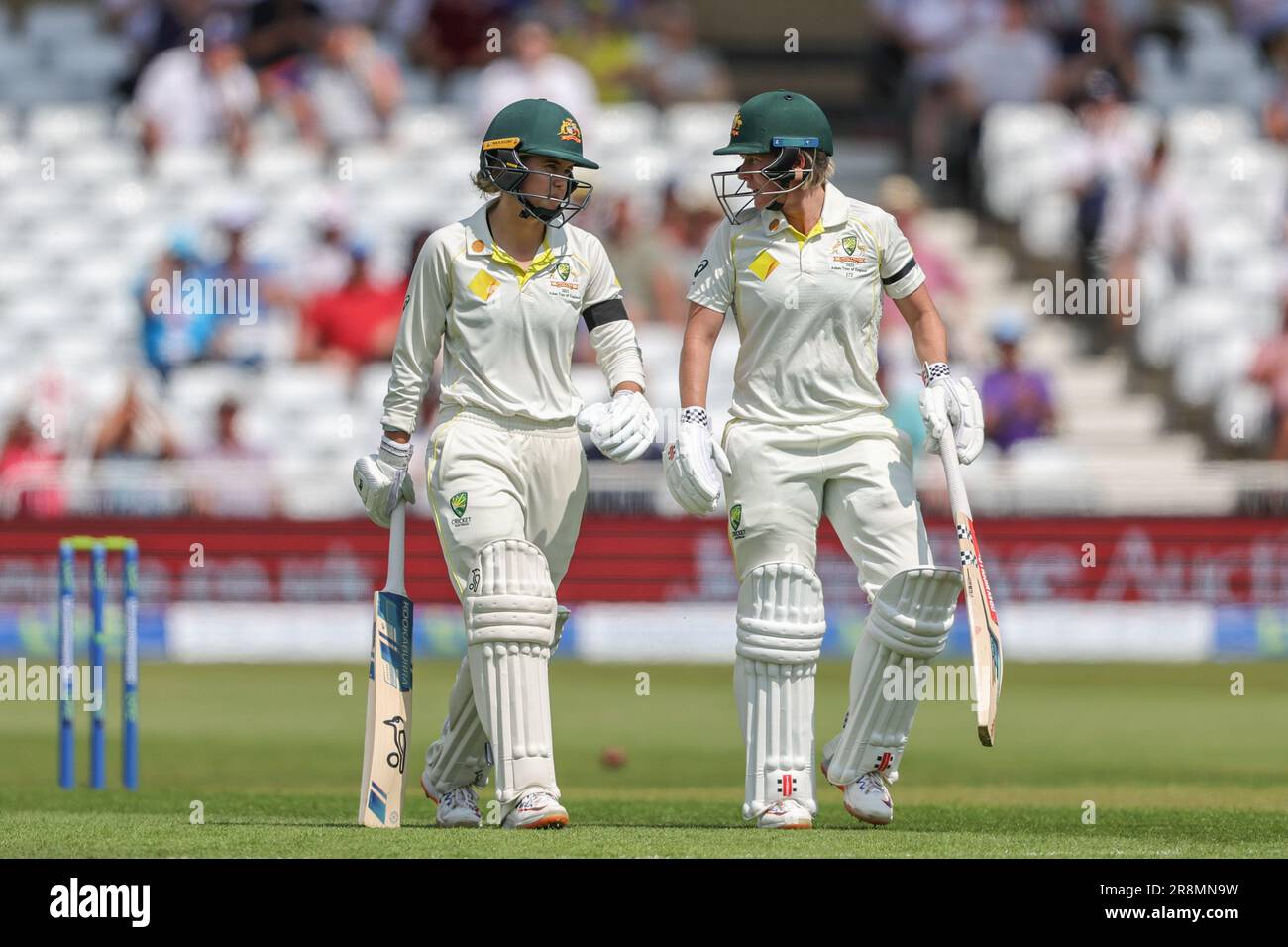 Nottingham, UK. 22nd June, 2023. Beth Mooney of Australia speaks to ...