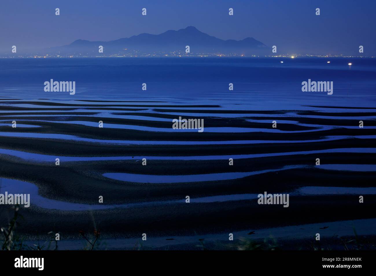 Night View of Mikoshiorai Coast Stock Photo - Alamy