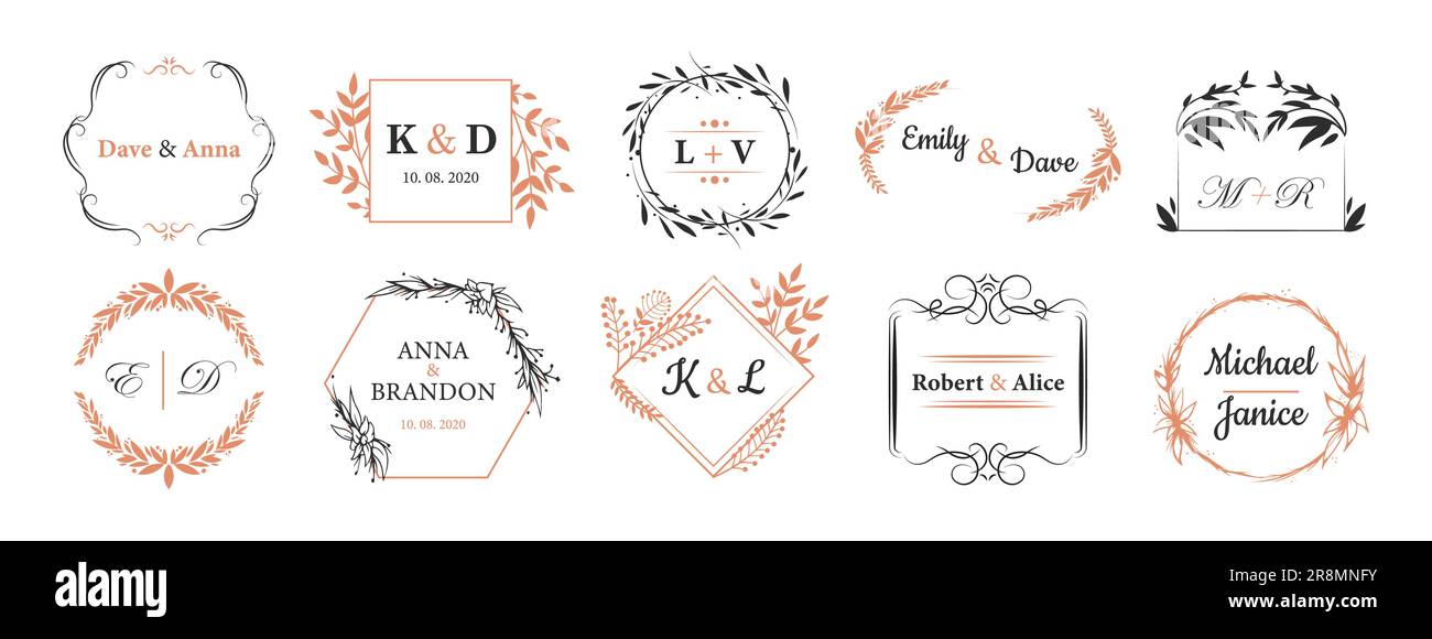 Wedding monograms set Stock Vector Image & Art - Alamy