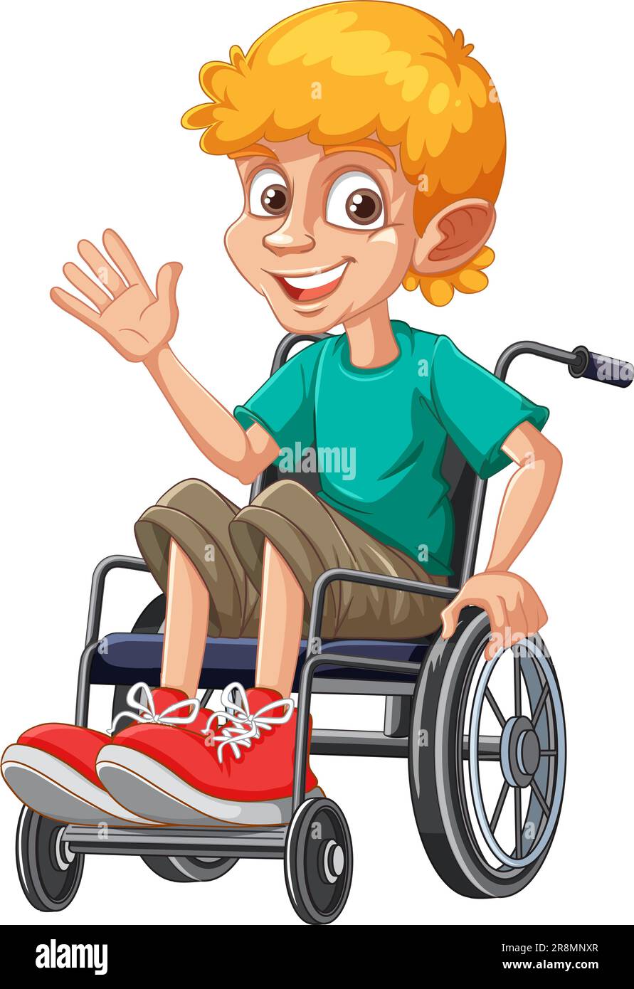Disable man cartoon sitting on wheelchair illustration Stock Vector ...