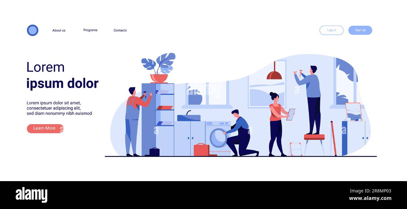 Handyman working at customer home Stock Vector Image & Art - Alamy