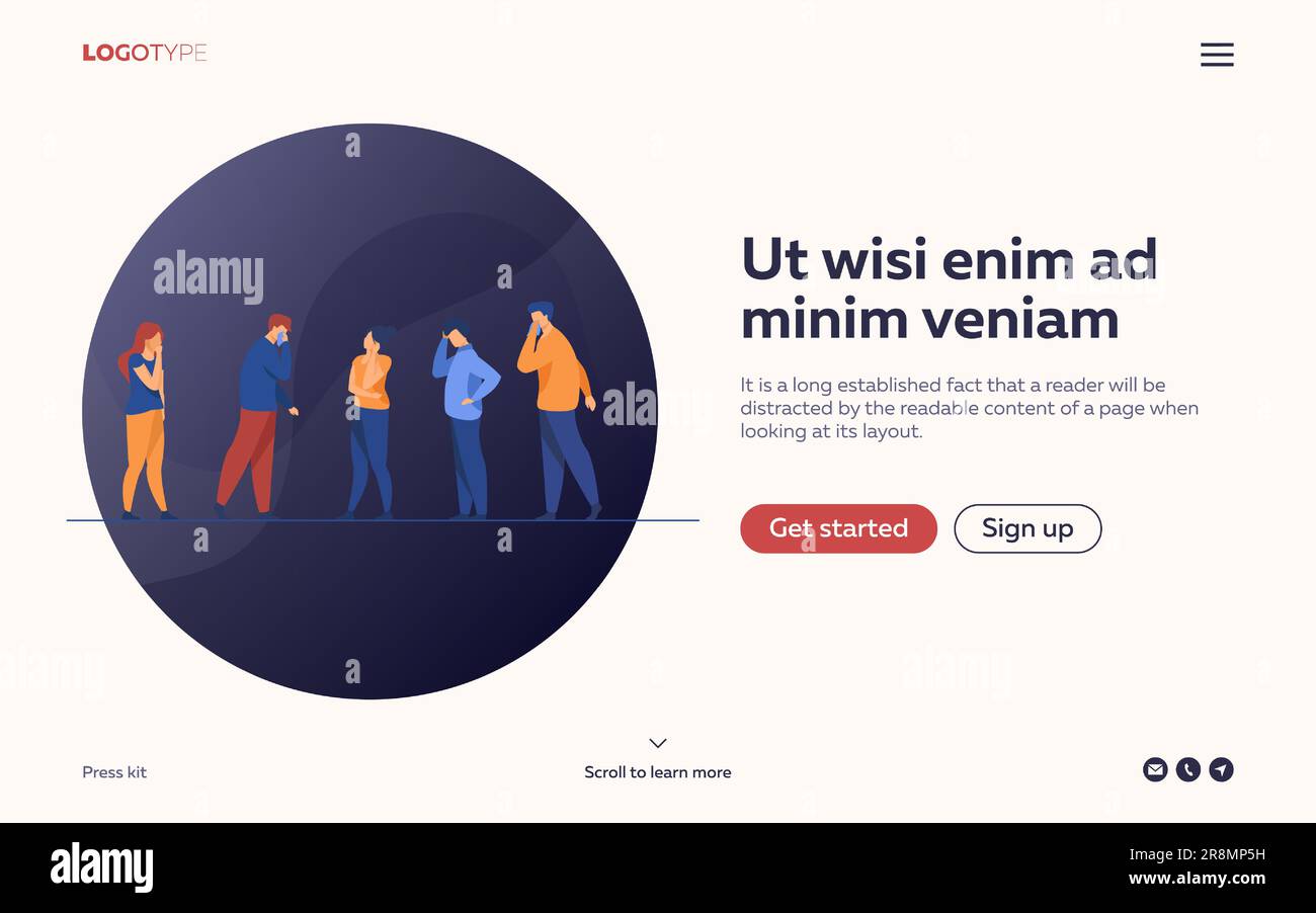 Group of sick people suffering from flu symptoms Stock Vector Image ...