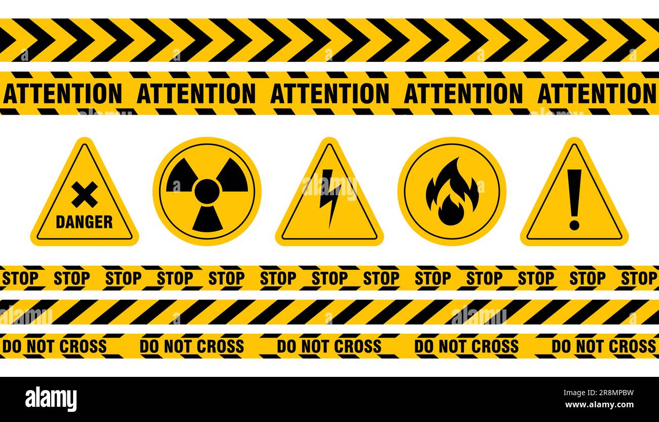 Road sign attention radiation Stock Vector Images - Alamy