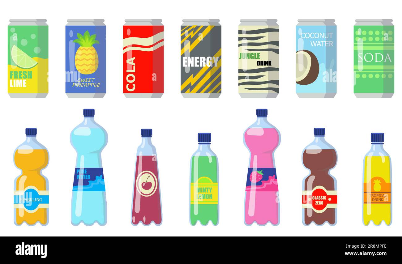 Set different drinks bottles Stock Vector Images - Alamy