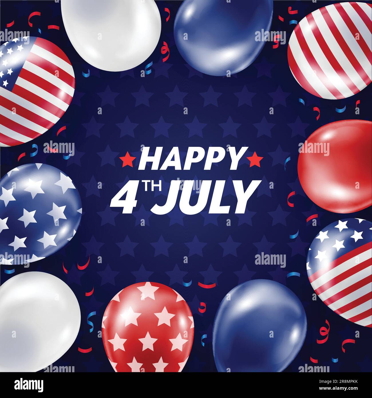 Composition of balloons with prints of the US flag Stock Vector Image ...