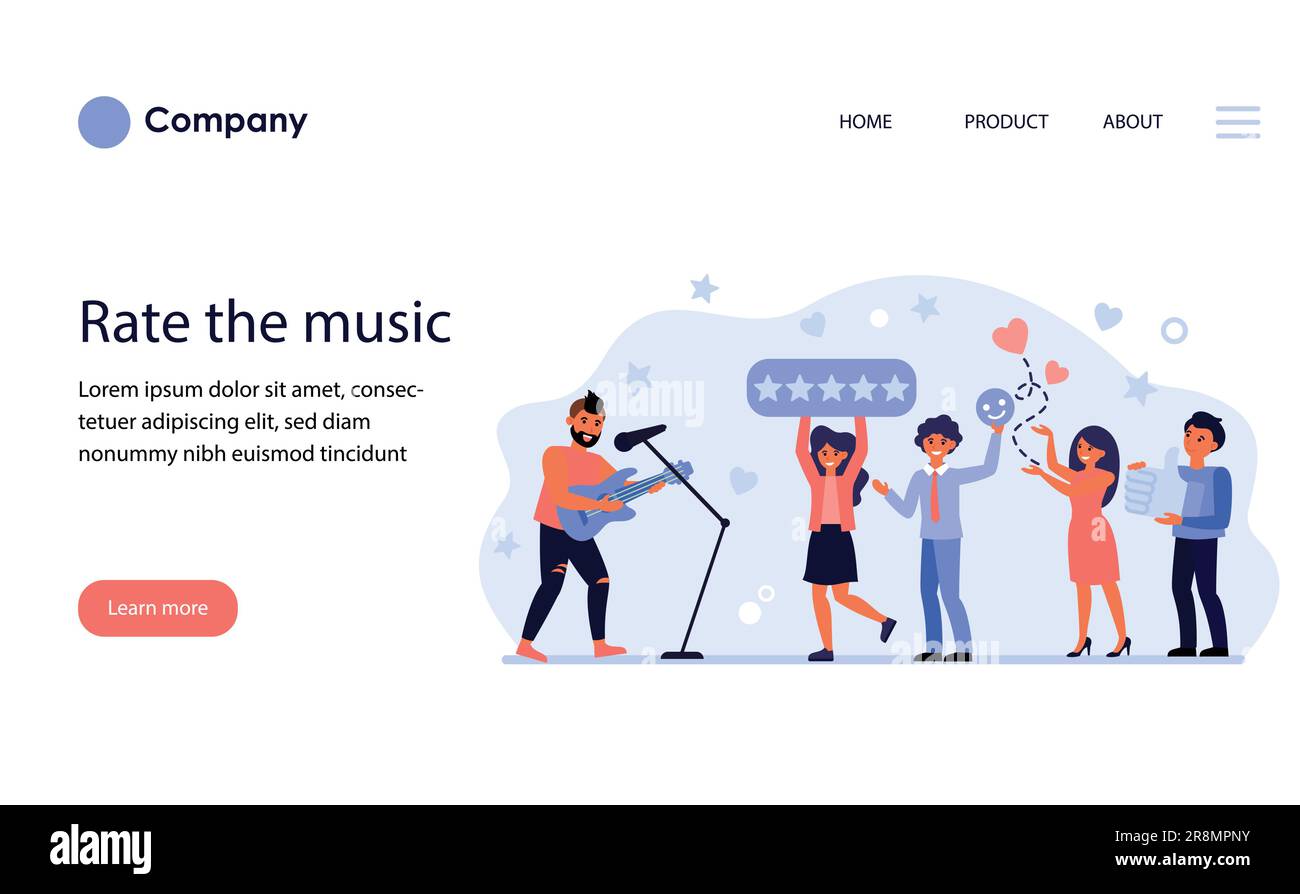 Audience rating rock singer at concert [Converted] Stock Vector Image ...