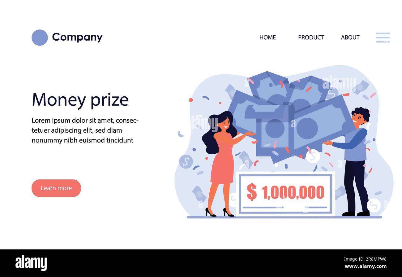 Cheerful couple winning money prize [Converted] Stock Vector Image ...