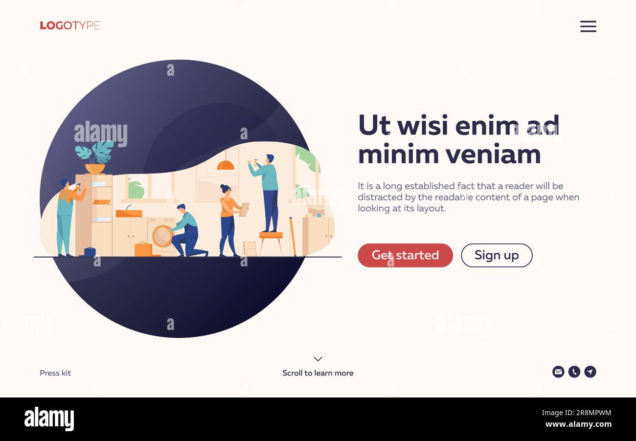 Man washing machine repair Stock Vector Images - Alamy