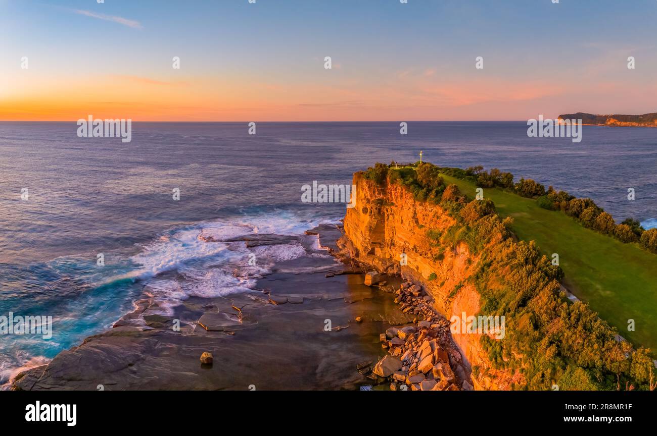 Aerial sunrise seascape from The Skillion in Terrigal, NSW, Australia Stock Photo - Alamy