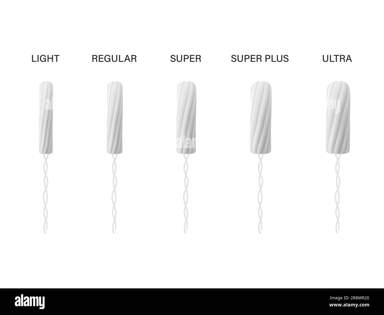 Vector 3d Realistic White Corrugated Menstrual Hygienic Cutton Tampon ...