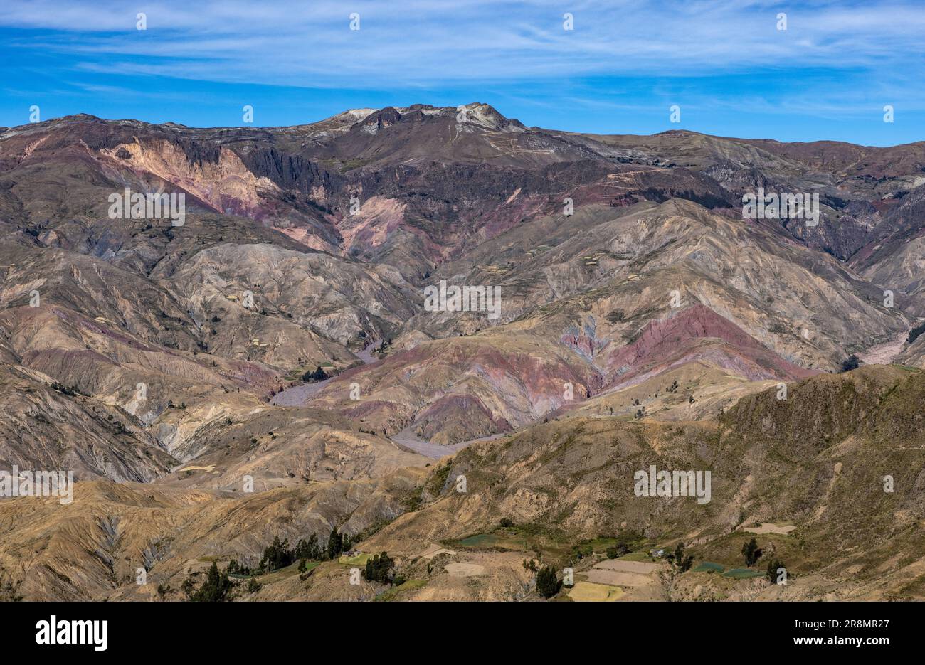 Colorful mountain landscape in the remote Bolivian Andes between ...