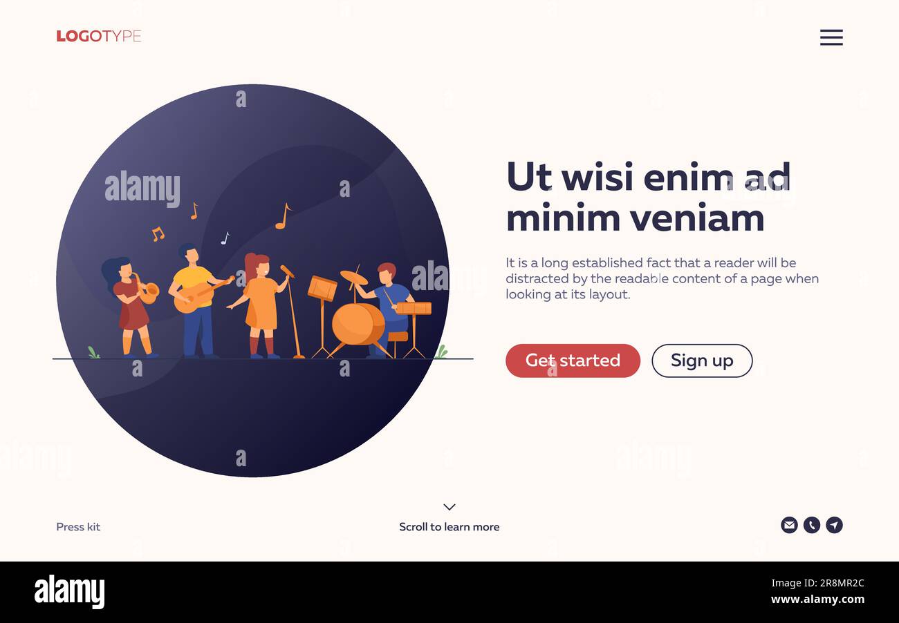 Cute young musicians at school music festival Stock Vector Image & Art ...