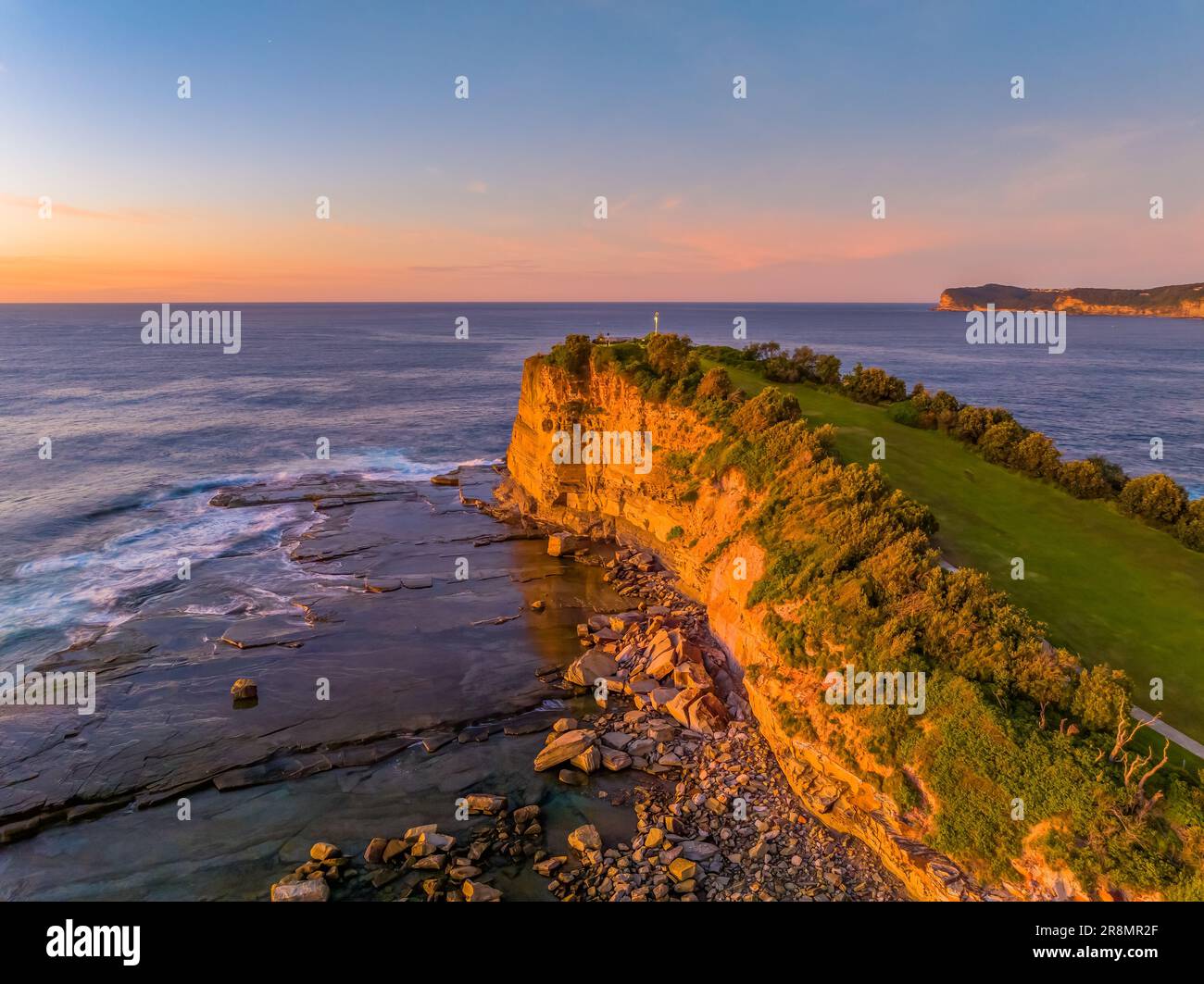 Aerial sunrise seascape from The Skillion in Terrigal, NSW, Australia Stock Photo - Alamy