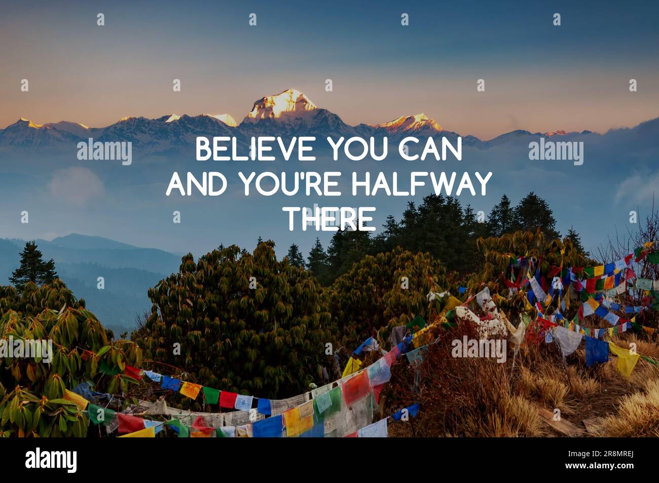 Nature background with inspirational quotes about - Believe you can and ...