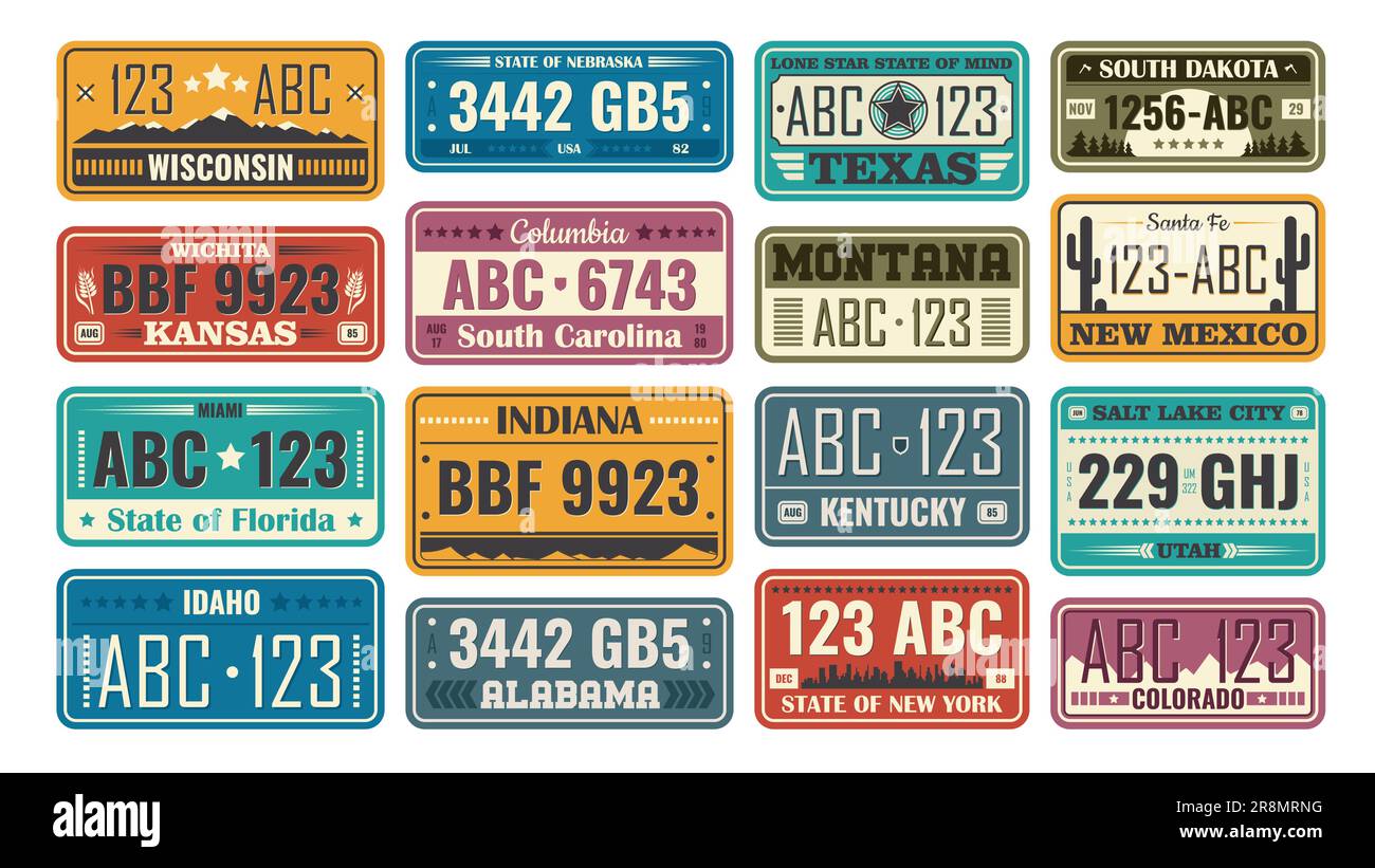 American style number plate hi-res stock photography and images - Alamy