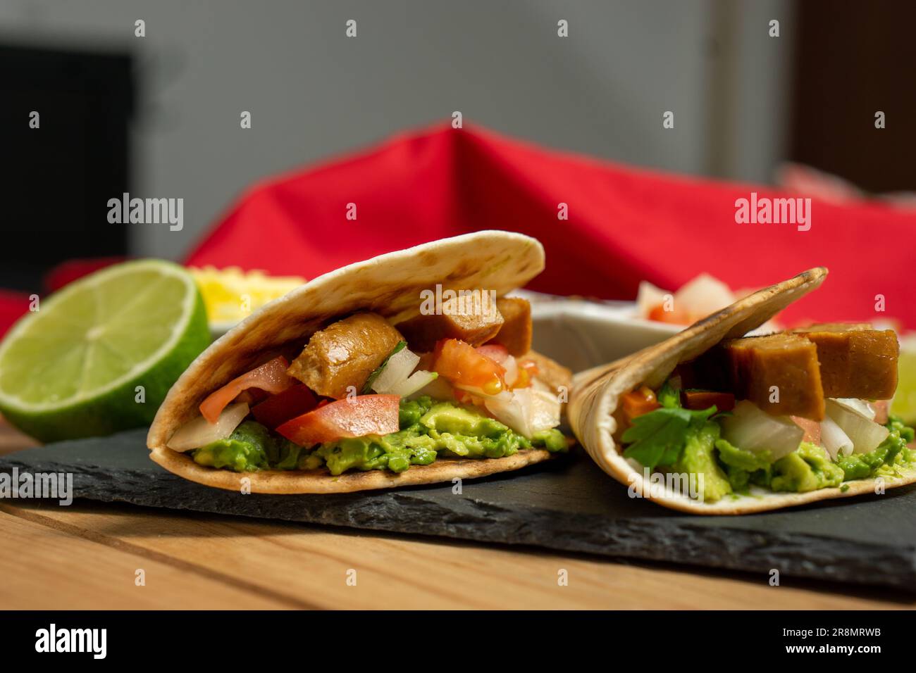 Mexican tacos side view hi-res stock photography and images - Alamy
