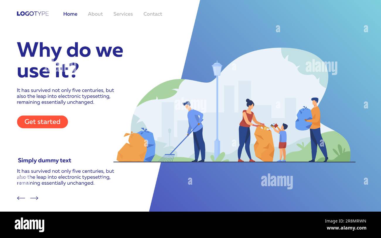 Volunteers community cleaning garbage flat vector illustration Stock ...