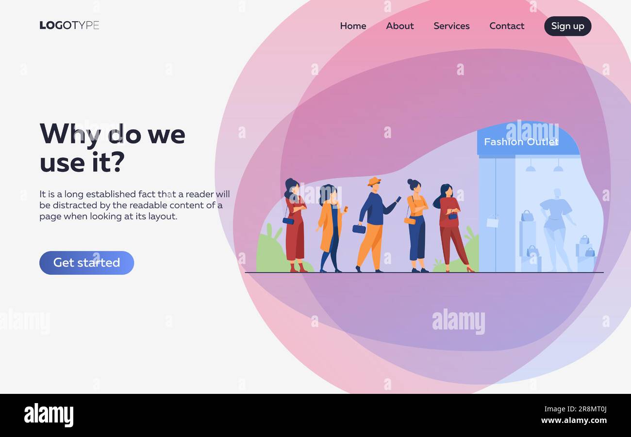 Queue line customers standing Stock Vector Images - Alamy