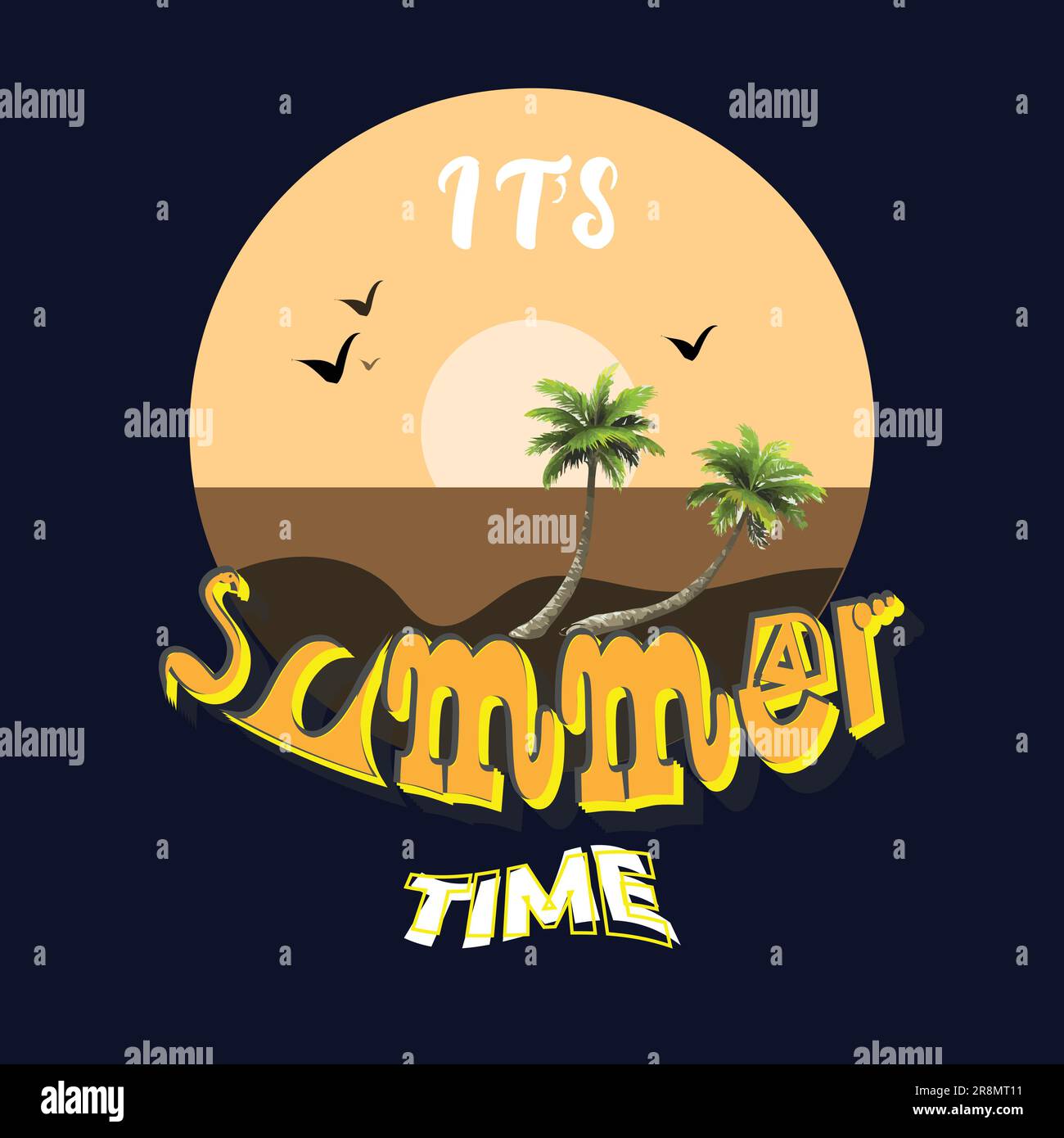It's summer time vector typeface vintage t shirt design Stock Vector ...