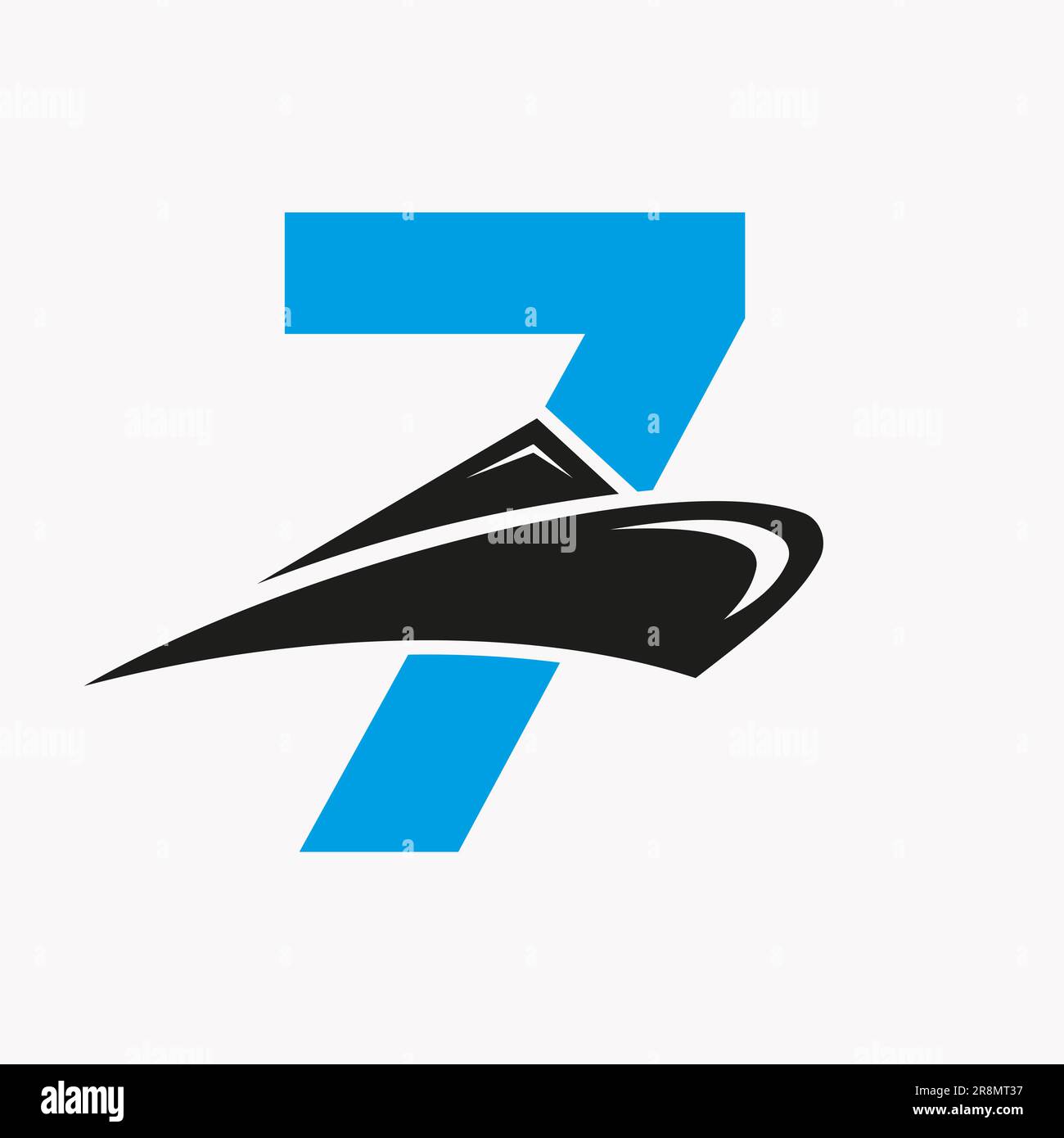 Letter 7 Cruise Ship Logo Boat Icon. Yacht Symbol, Marine Logotype ...
