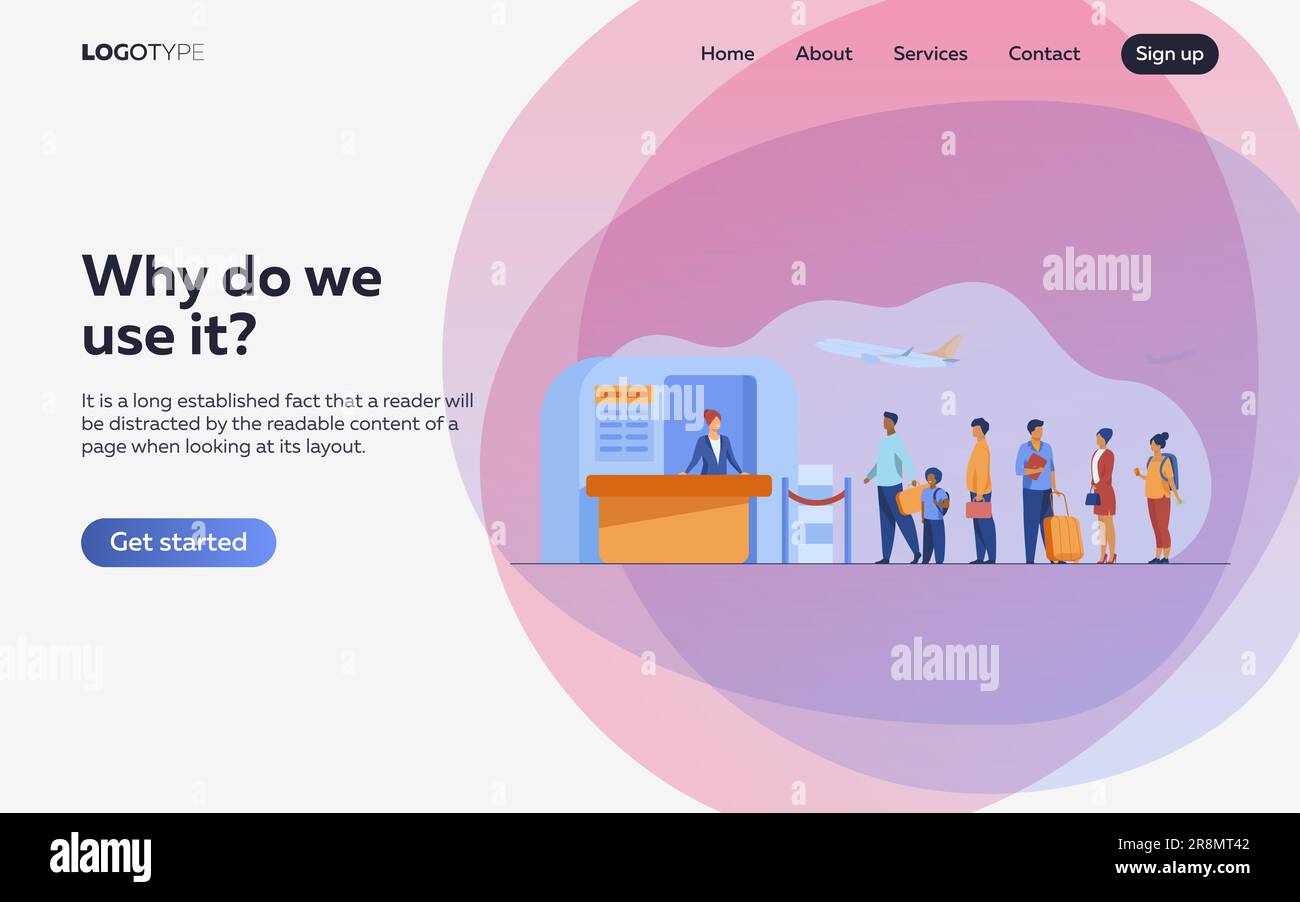 Airport queue vector illustration Stock Vector Image & Art - Alamy