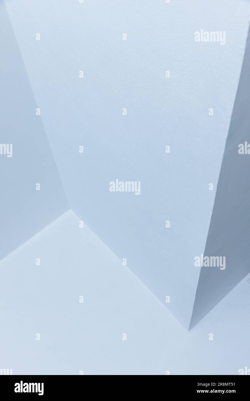 Abstract minimal architecture background, corners and wall, blue toned ...