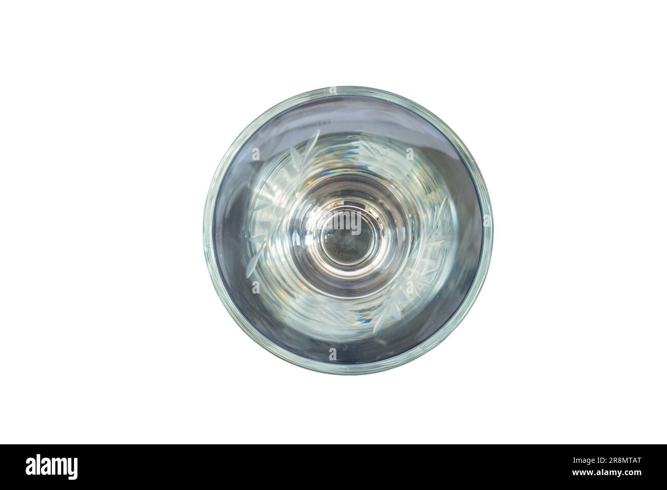Circle shape glass isolated on white background Stock Photo - Alamy