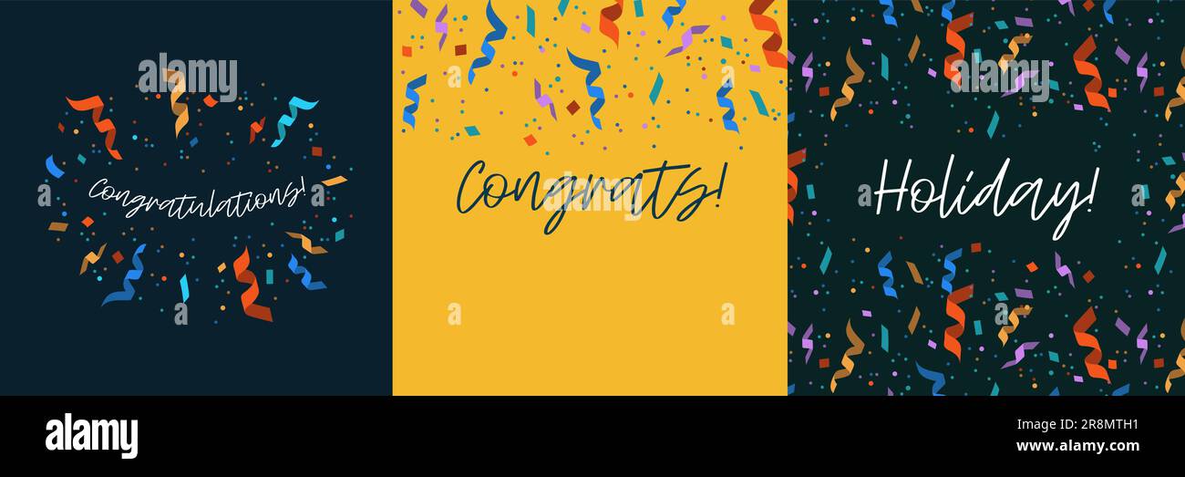Congratulations confetti flat banner set Stock Vector Image & Art - Alamy Congratulations confetti flat banner set Stock Vector Image & Art - Alamy