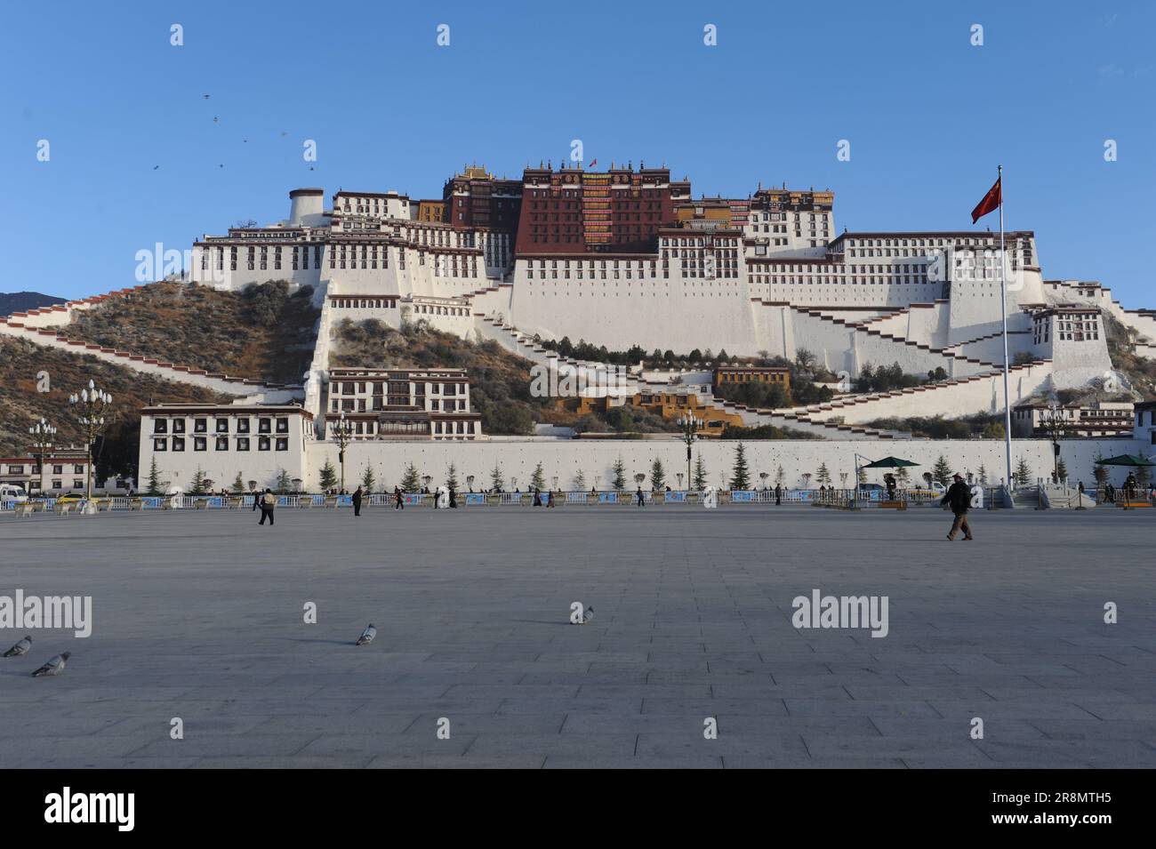 The Potala Palace illuminated at night, showcasing its magnificent ...