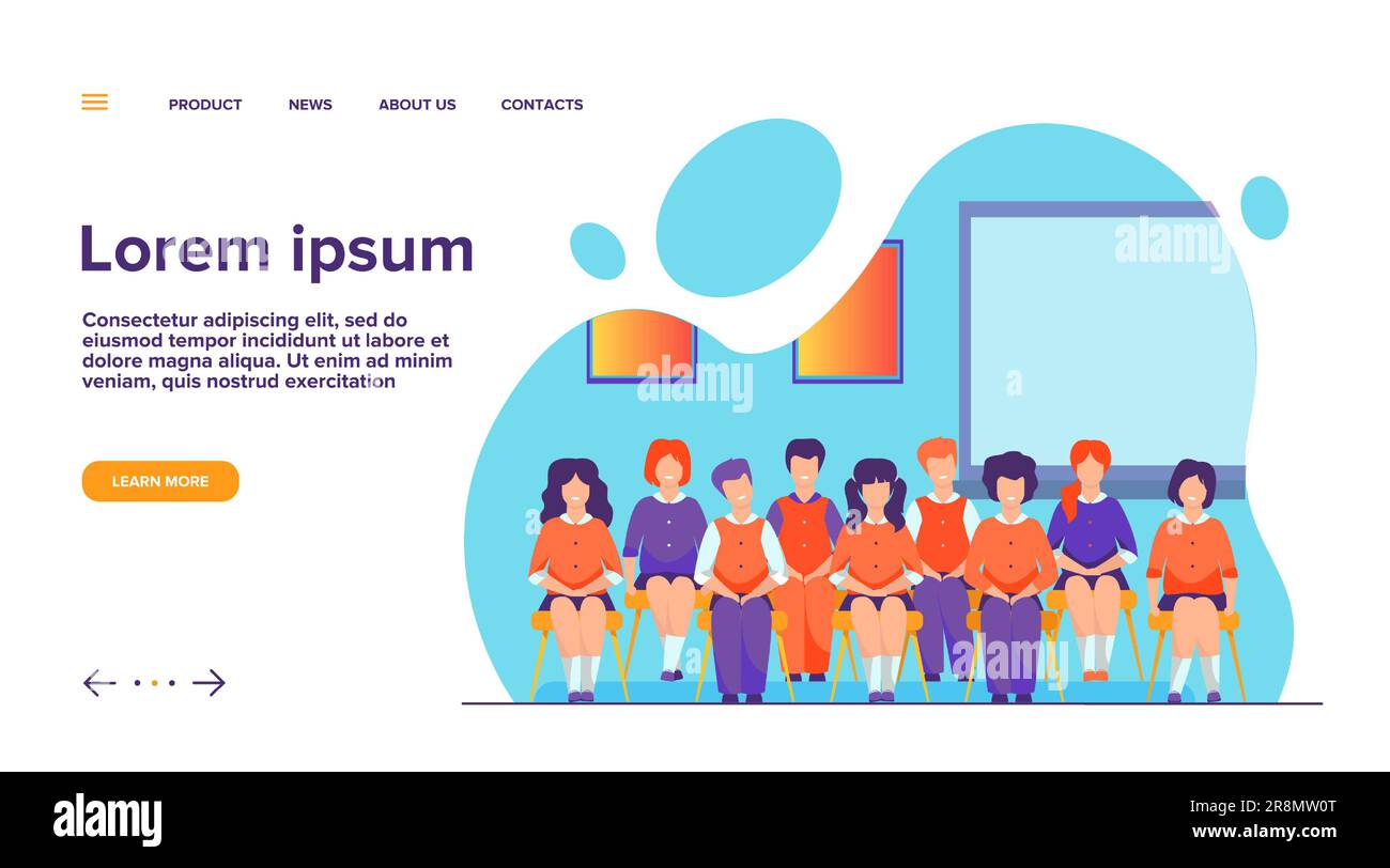 School students posing for class portrait in classroom Stock Vector ...