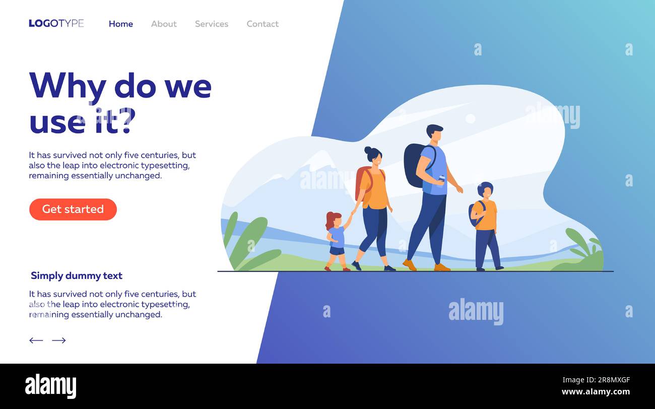 Happy active family walking outdoors Stock Vector Image & Art - Alamy