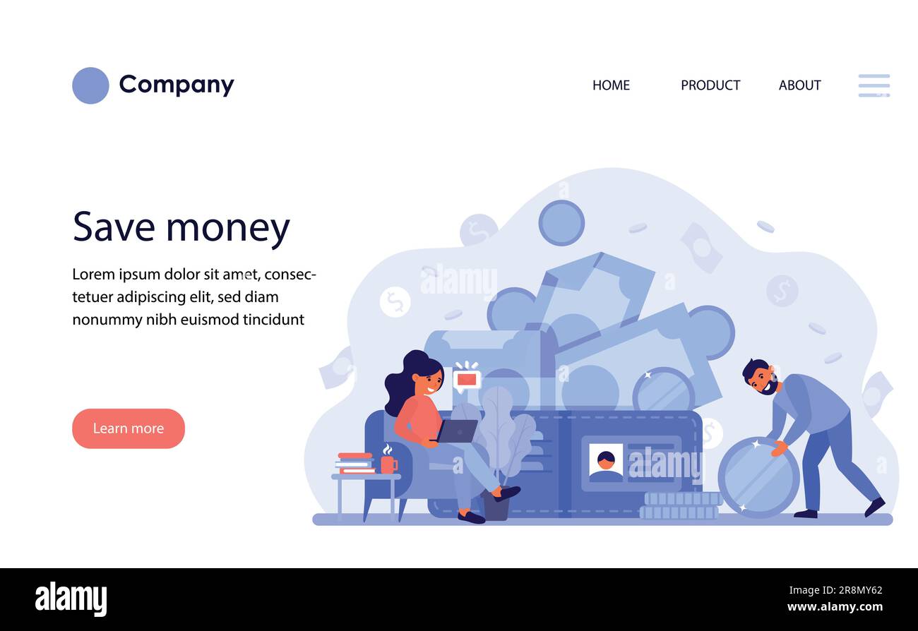 Happy couple earning money and counting budget [Converted] Stock Vector ...