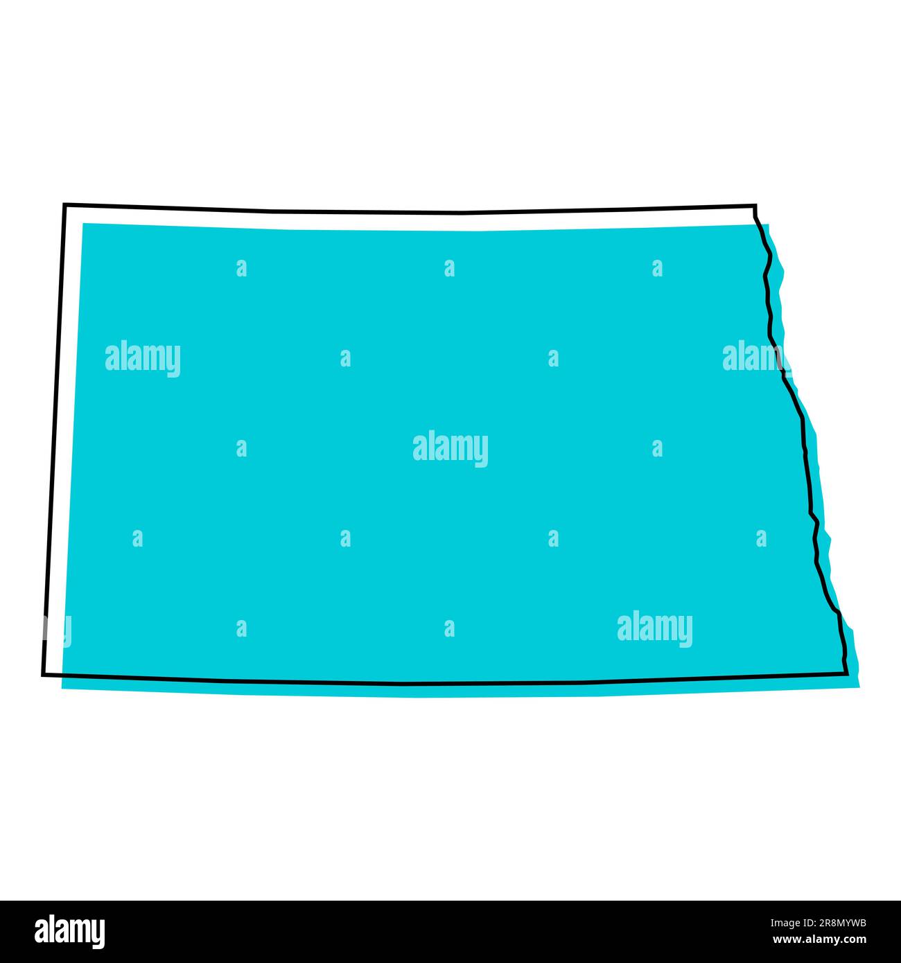 North Dakota map shape, united states of america. Flat concept icon ...