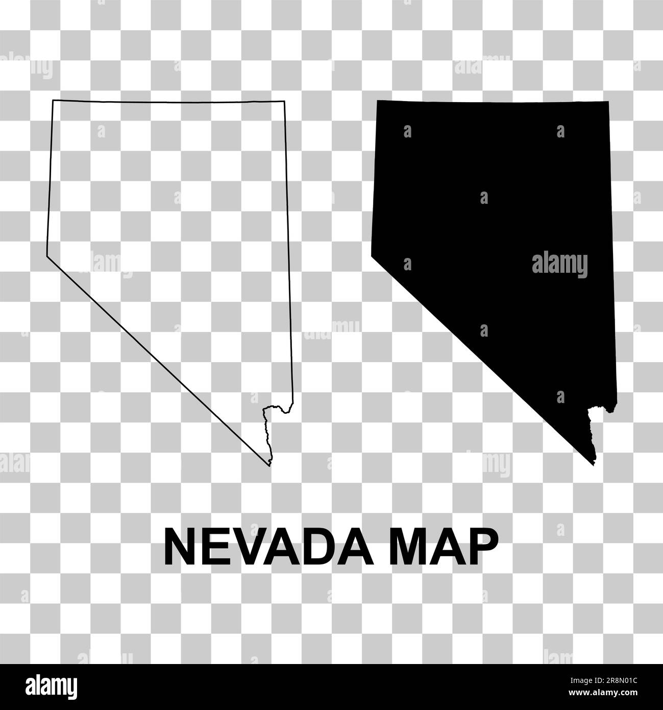 Set of Nevada map shape, united states of america. Flat concept icon ...