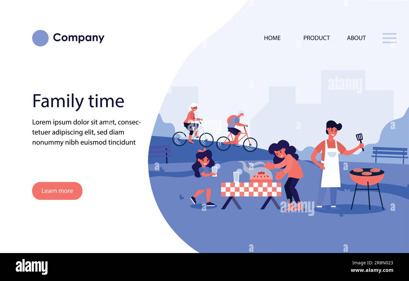 Family having food table Stock Vector Images - Alamy