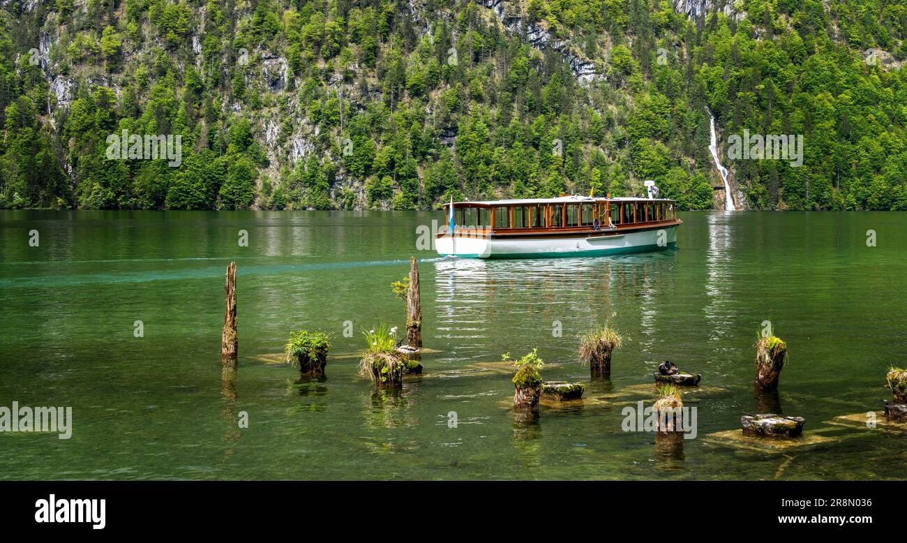 Boat trip on the Koenigssee, Berchtesgaden, Bavaria, Germany Stock ...