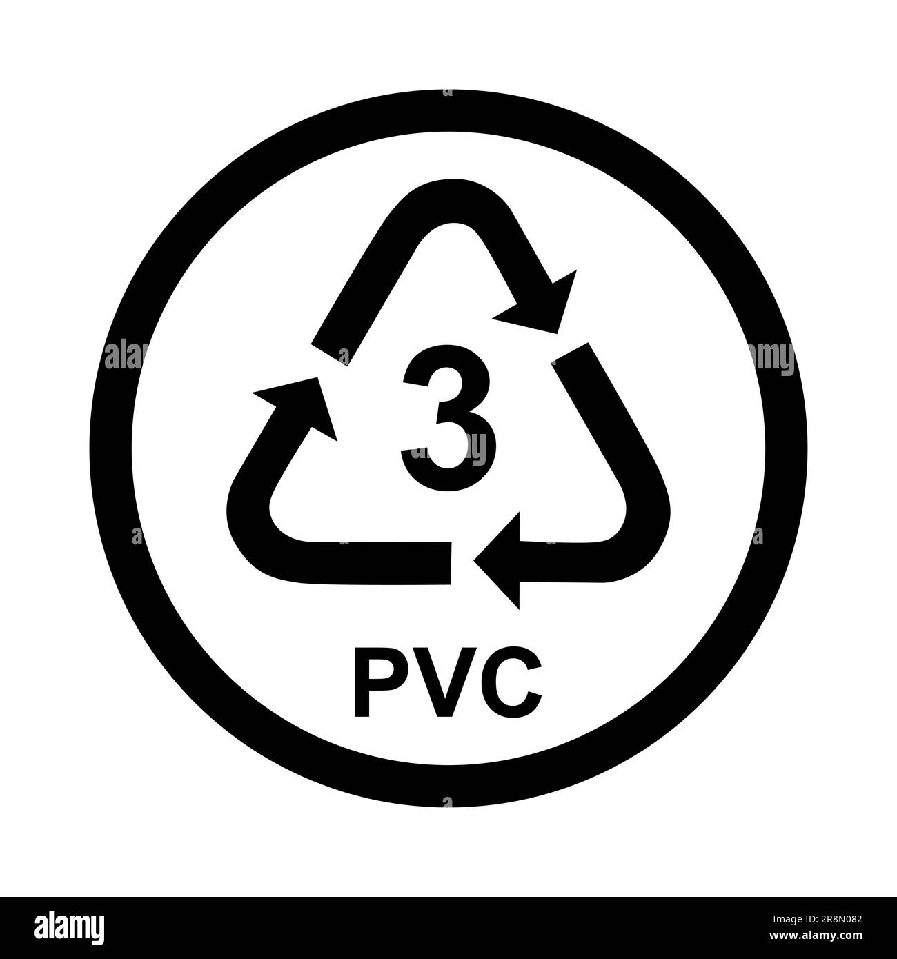Plastic symbol, ecology recycling sign isolated on white background ...