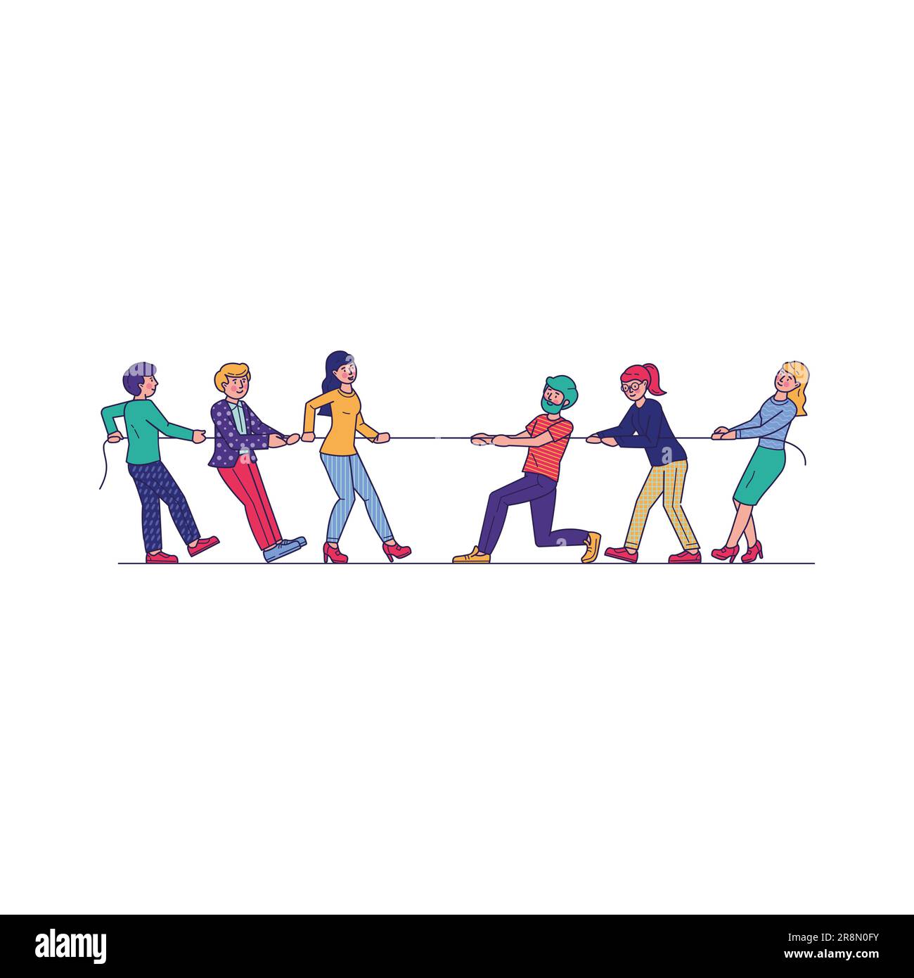 People competing in tug of war Stock Vector Image & Art - Alamy