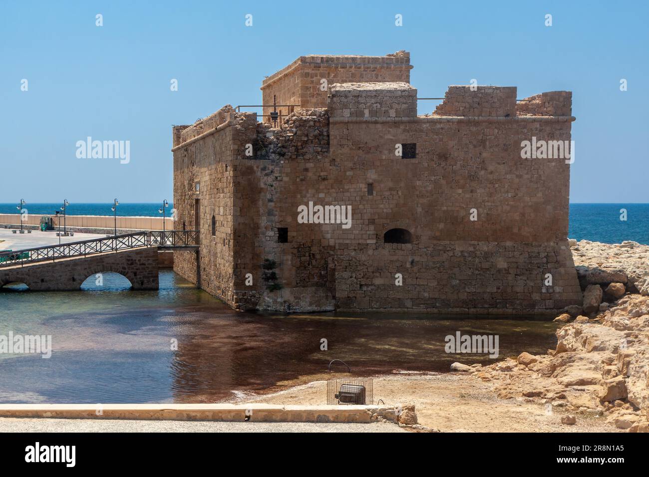 PAPHOS, CYPRUS, GREECE - JULY 22 : Old fort at Paphos Cyprus on July 22 ...
