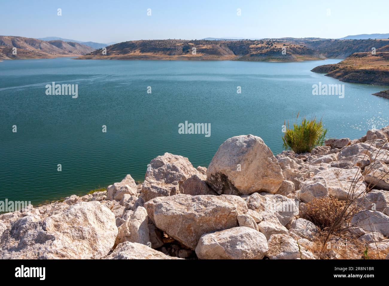 Freshwater reservoir and dam in Cyprus Stock Photo - Alamy