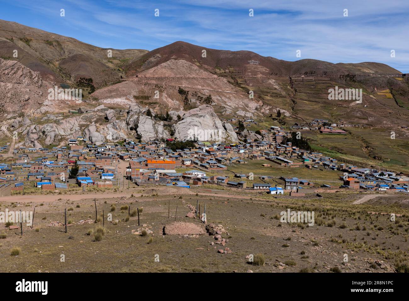 Small village in the remote Bolivian Andes between Torotoro and Oruro ...