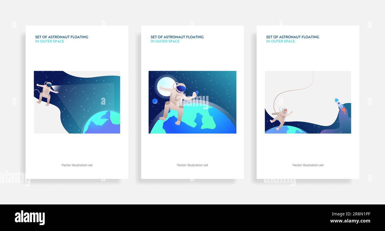 Set of astronaut floating in outer space Stock Vector Image & Art - Alamy