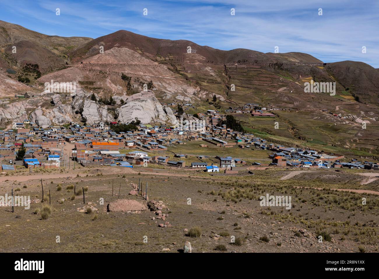 Small village in the remote Bolivian Andes between Torotoro and Oruro ...