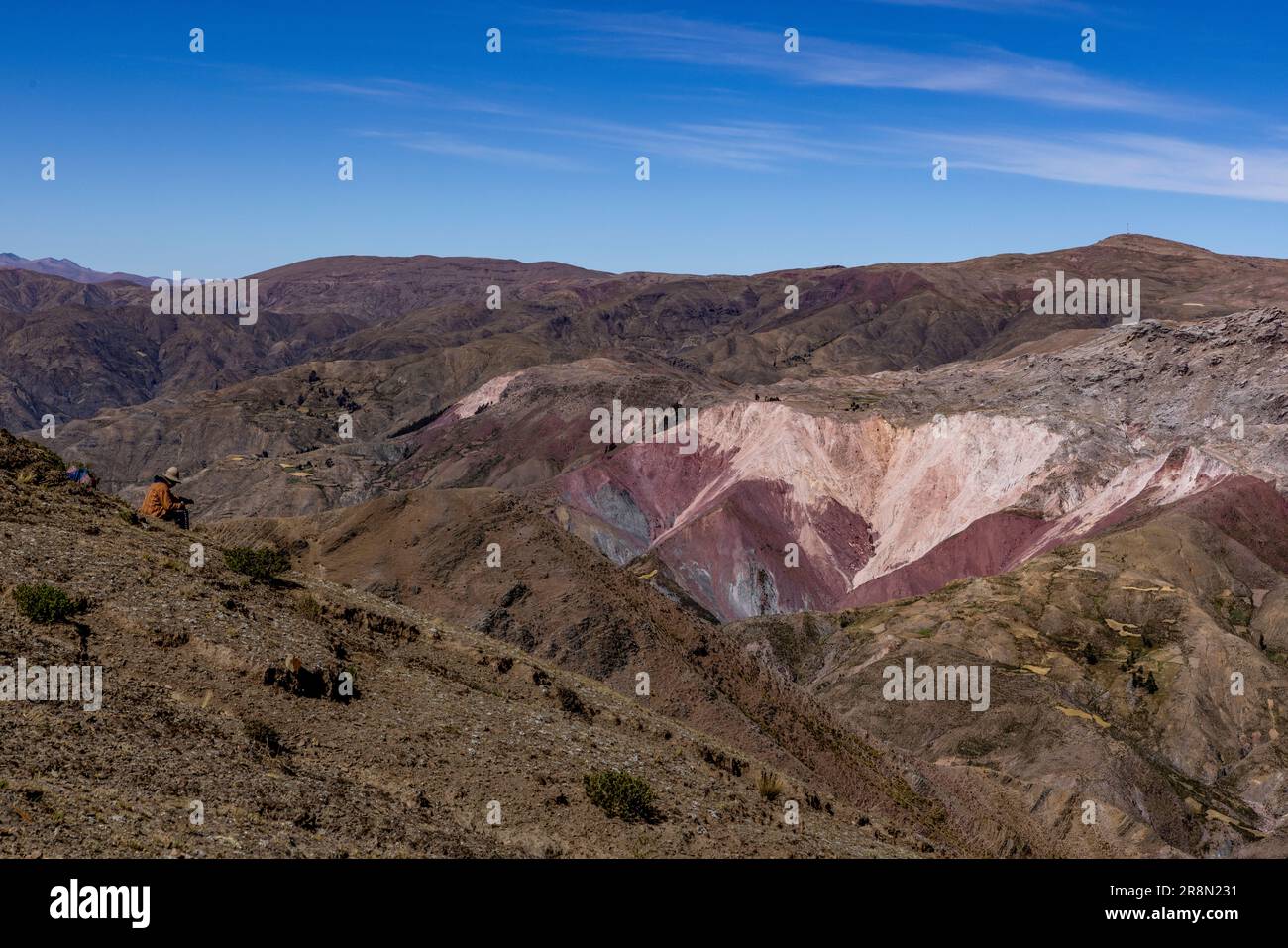 Colorful mountain landscape in the remote Bolivian Andes between ...