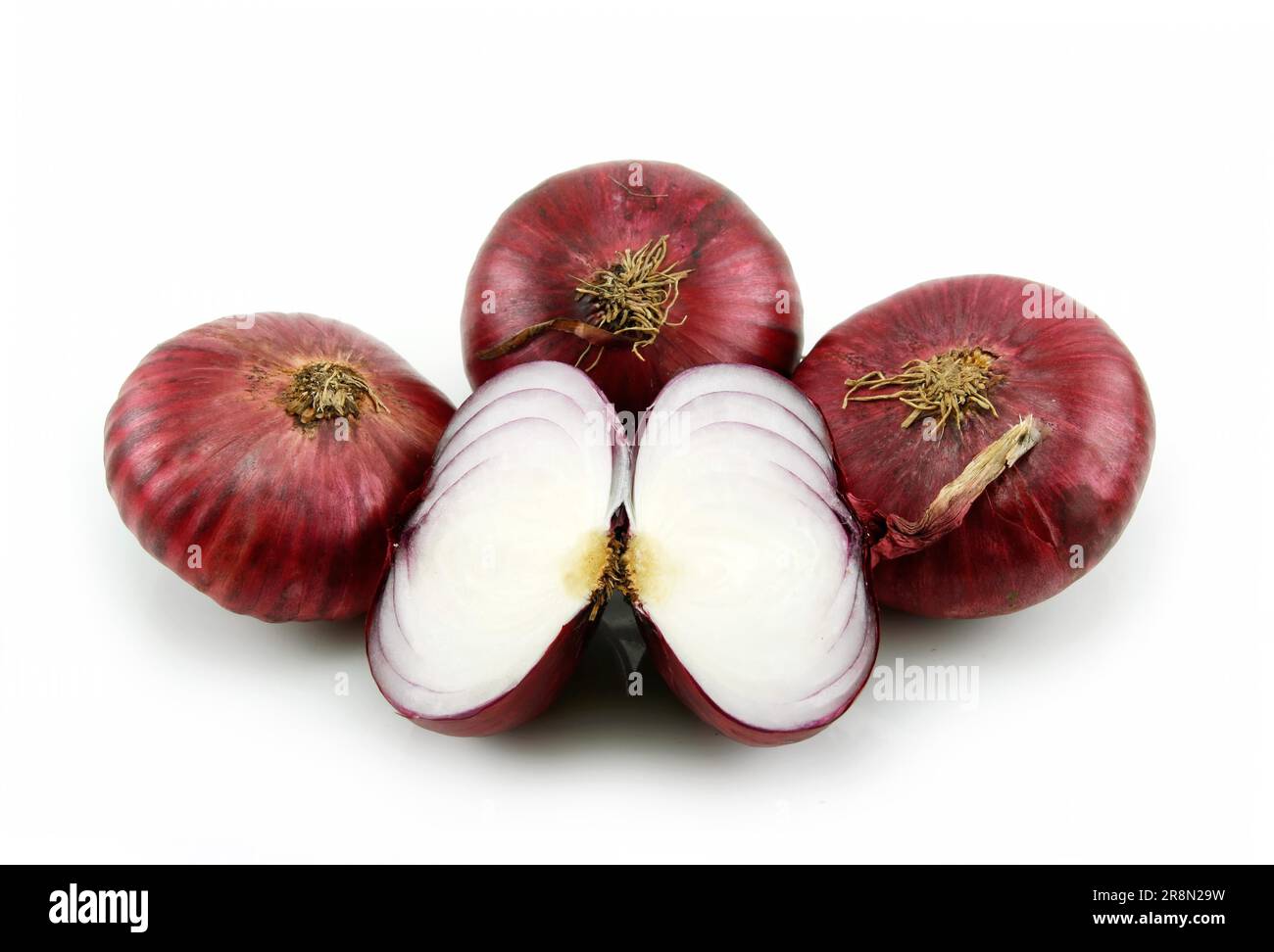 Ripe Sliced Red Onion Isolated on White Background Stock Photo - Alamy