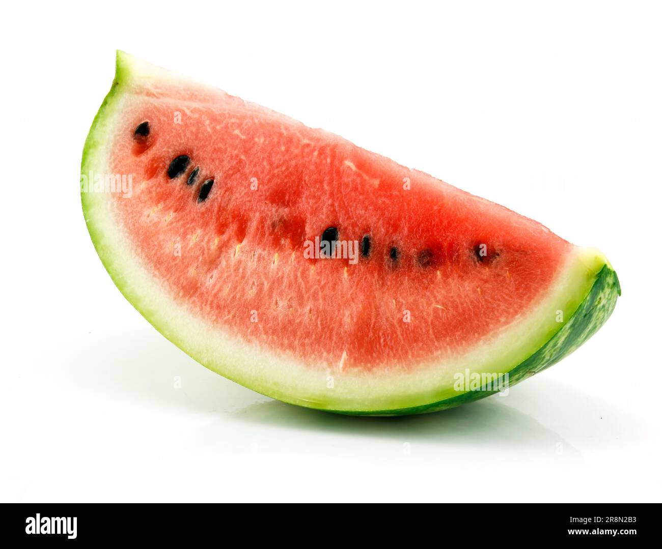 Section of Ripe Sliced Green Watermelon Isolated on White Background ...